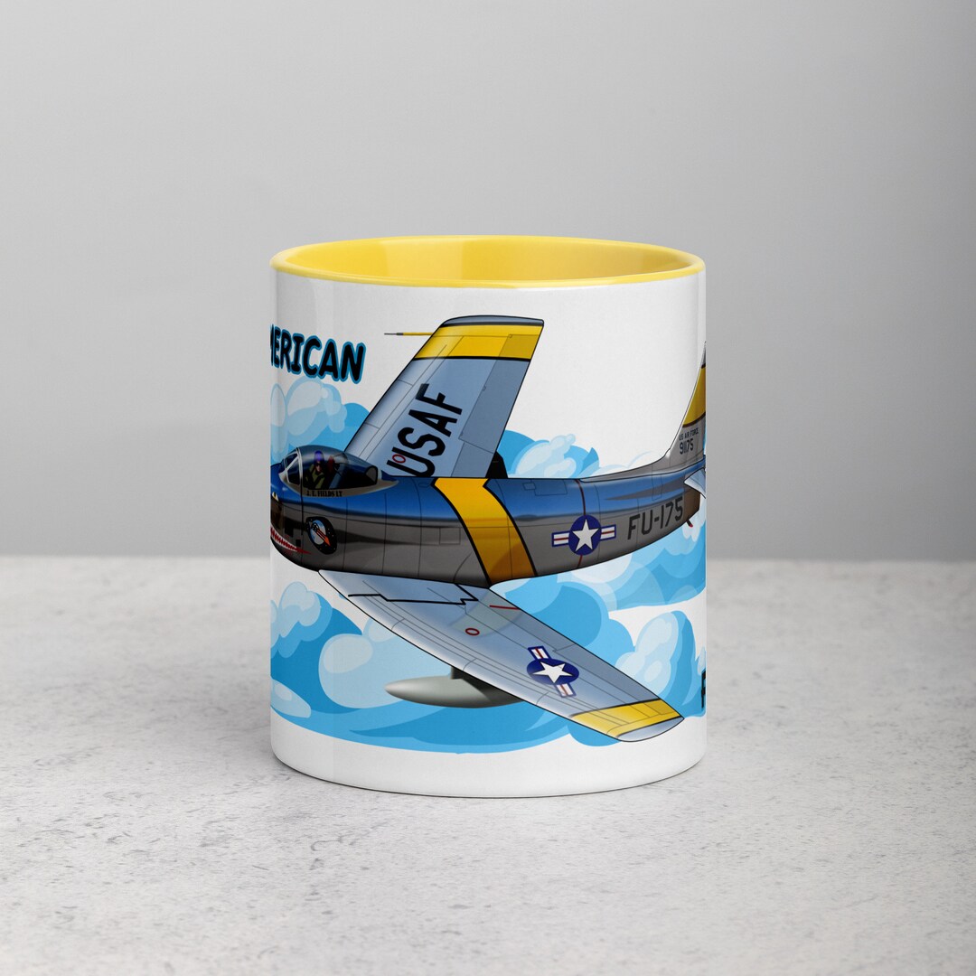 F-86 Sabre Airplane Mug With Color Inside - Etsy