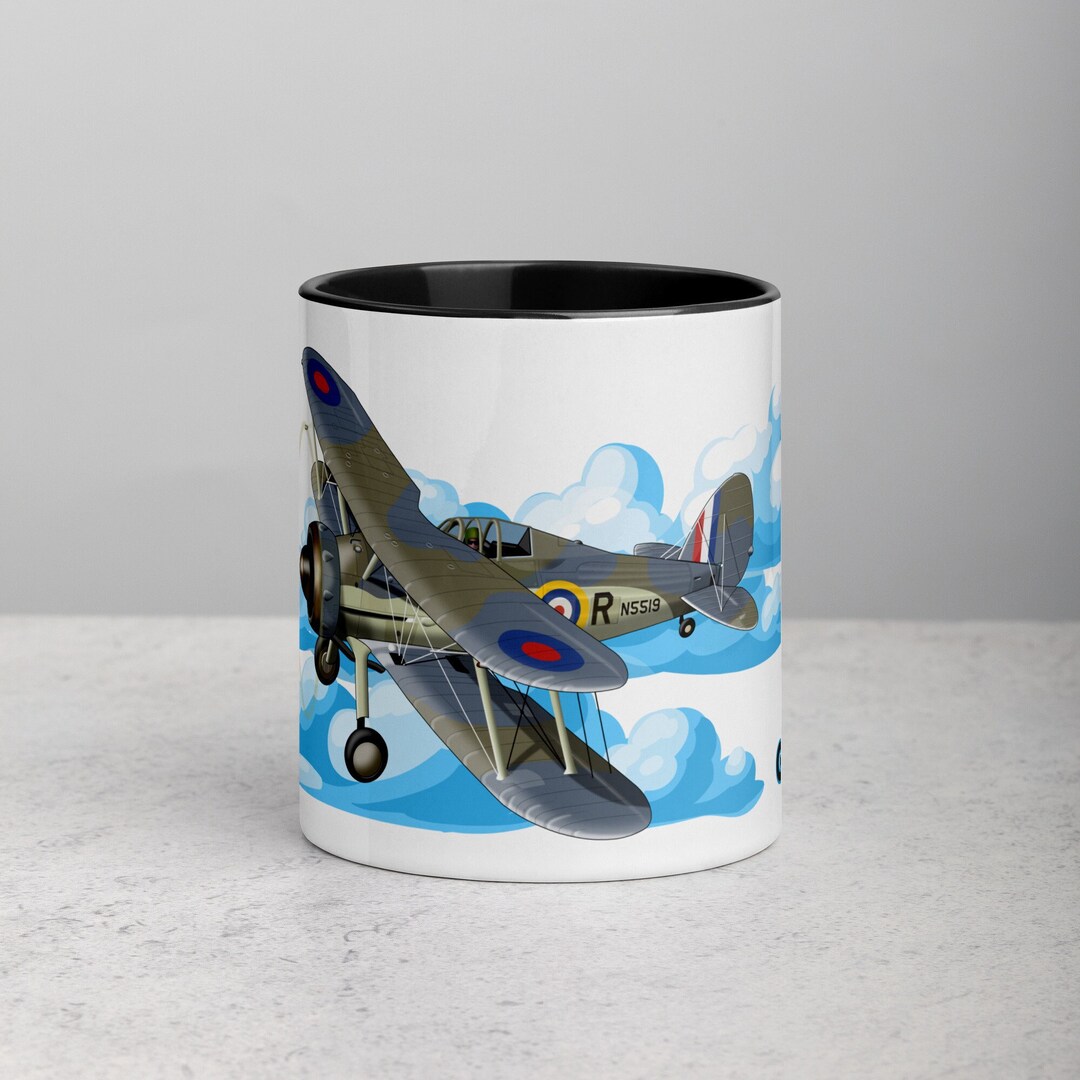 Gloster Gladiator malta Airplane Mug With Color Inside - Etsy
