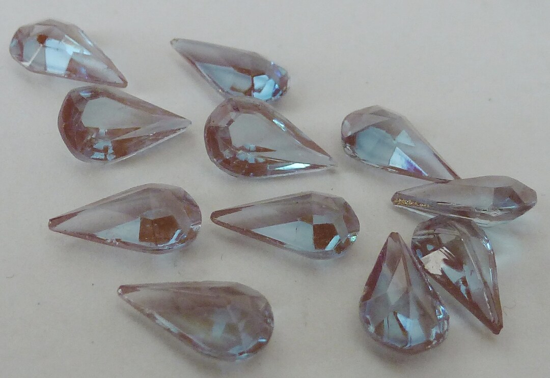 Rare Vintage Glass Rhinestones, Pear 10mm X 6mm, Gold Saphiret, TTC Cut ...