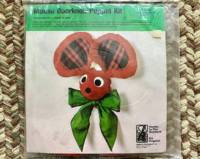 Vintage 70s Needle in the Haystack Mouse Doorknob Puppet Kit - Etsy