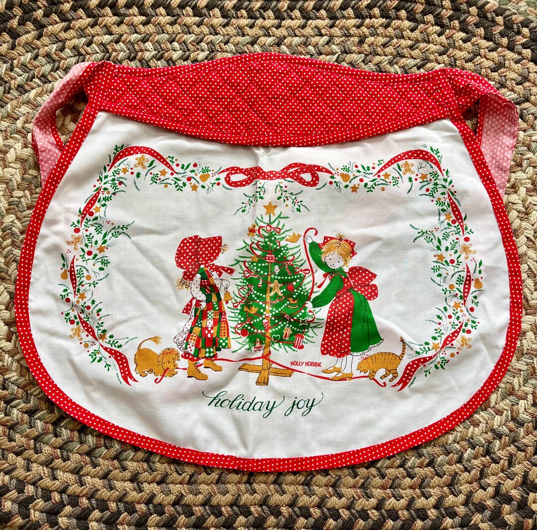 Vintage 70s American Greetings Holly Hobbie Christmas Holiday Joy Half Apron - Etsy