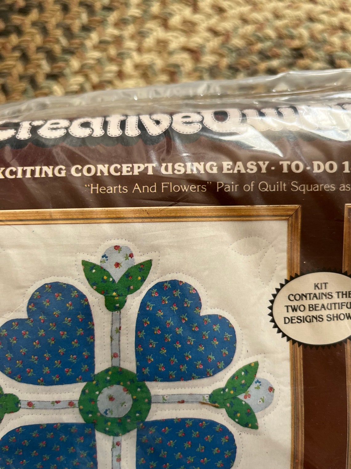 Vintage 80s Paragon Creative Quilting Squares Kit Blue Hearts and ...