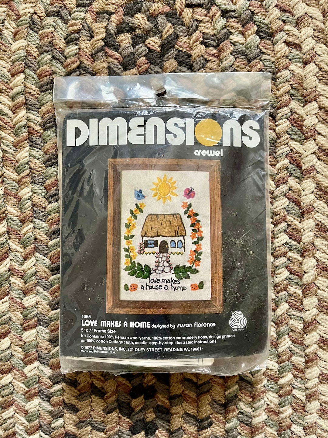 Vintage 70s Dimensions Crewel Embroidery Kit Love Makes A Home 5 X 7 - Etsy