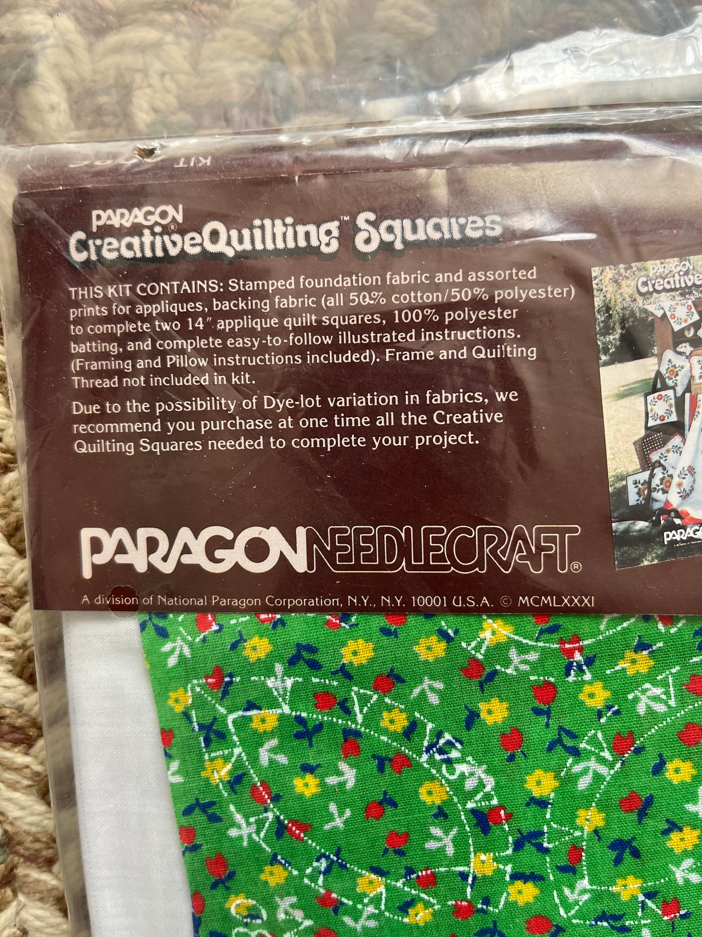 Vintage 80s Paragon Creative Quilting Squares Kit Blue Hearts and ...