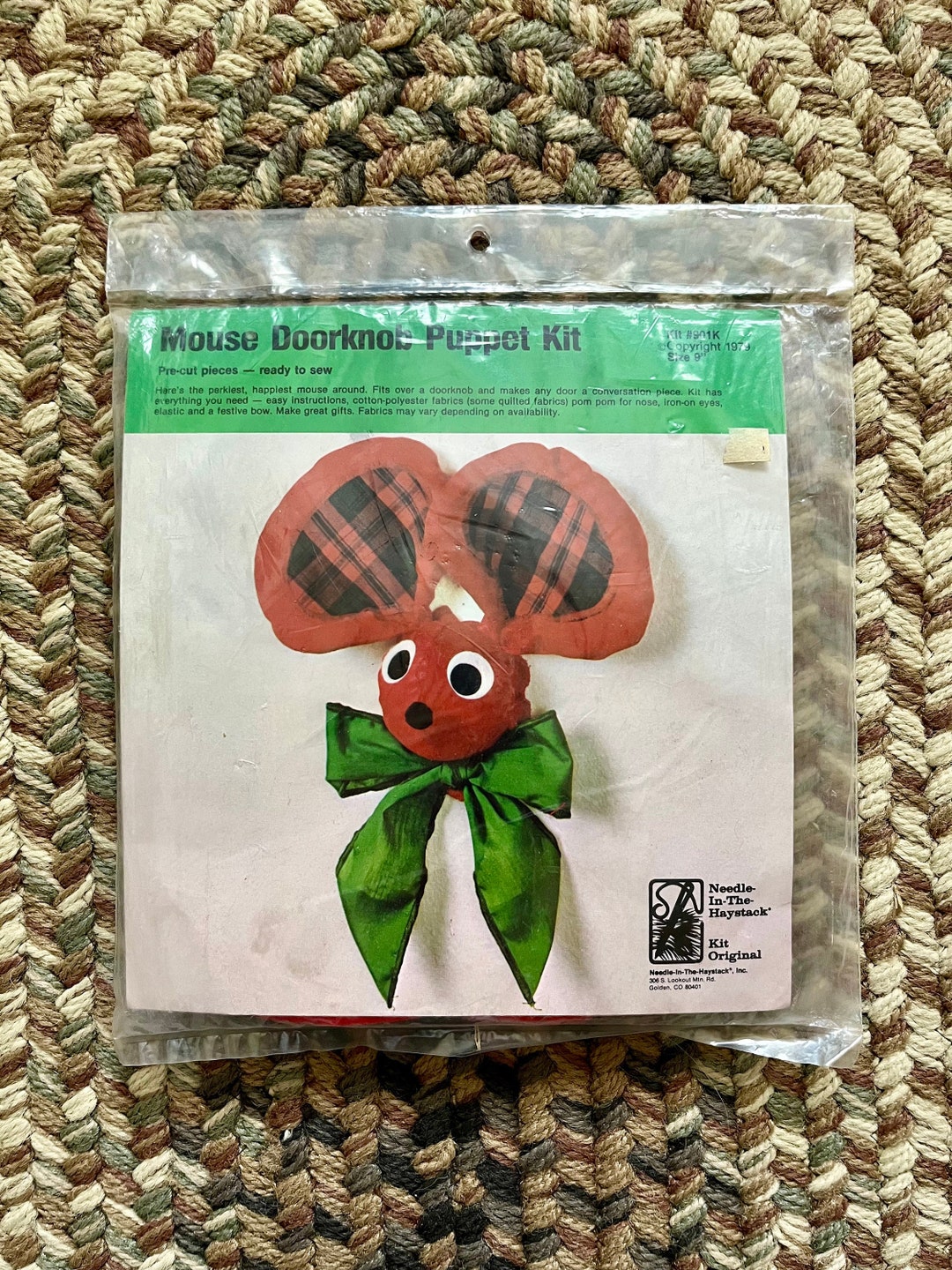 Vintage 70s Needle in the Haystack Mouse Doorknob Puppet Kit - Etsy