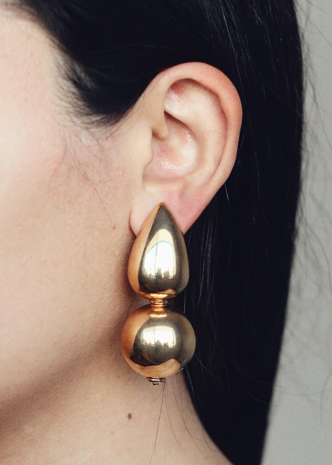Teresa Large Drop Earrings | 14k Gold Vermeil Statement Earrings ...