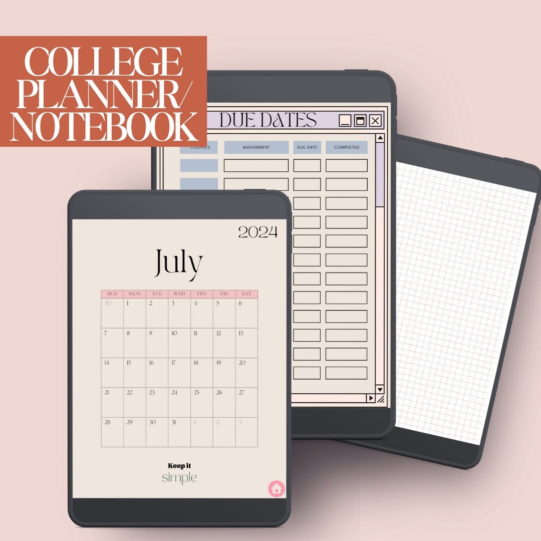 College Note Template Planner and Class Assignment Tracker School ...