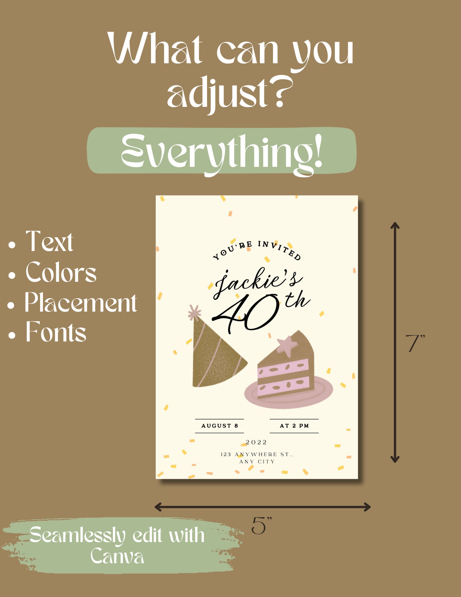 40th Birthday Invitation Forty Simple Bday Invite Minimalist, Custom ...