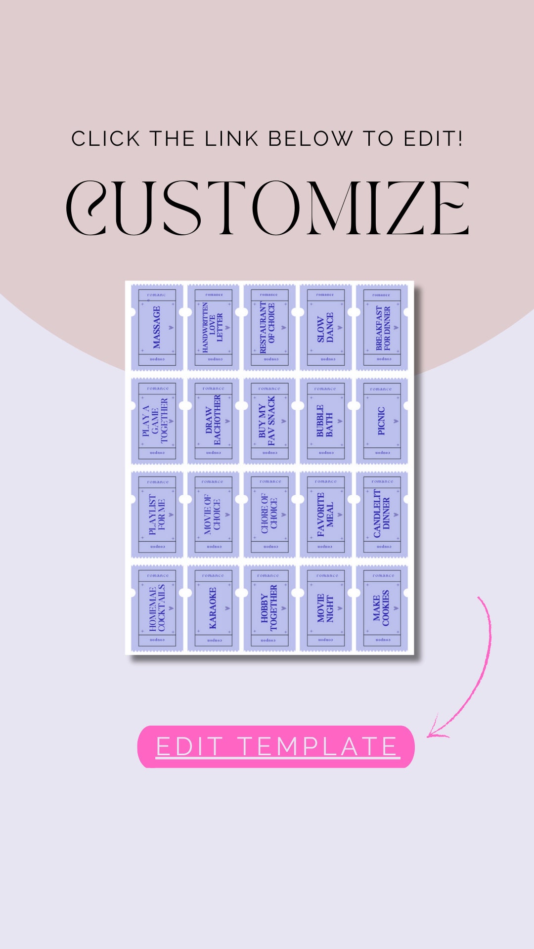 Couple's Date Coupons, Date Night Idea Tickets for Boyfriend Last ...