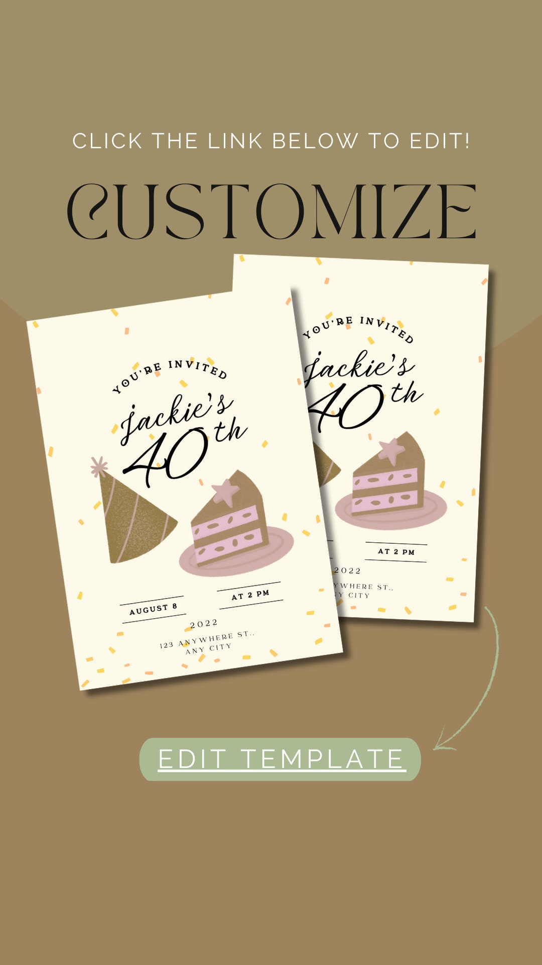 40th Birthday Invitation Forty Simple Bday Invite Minimalist, Custom ...