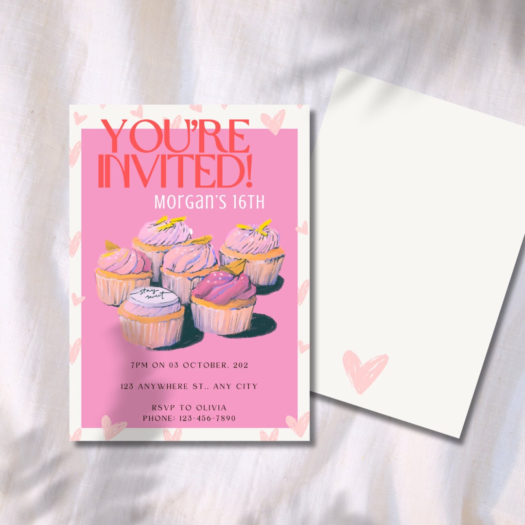 Simple Teen Invitation Digital Birthday Party Invite Tween Girl Bday ...
