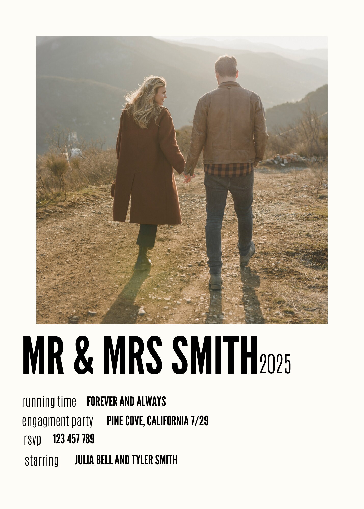 Movie Themed Wedding Invitation Template Engagement Party Invite Unique ...