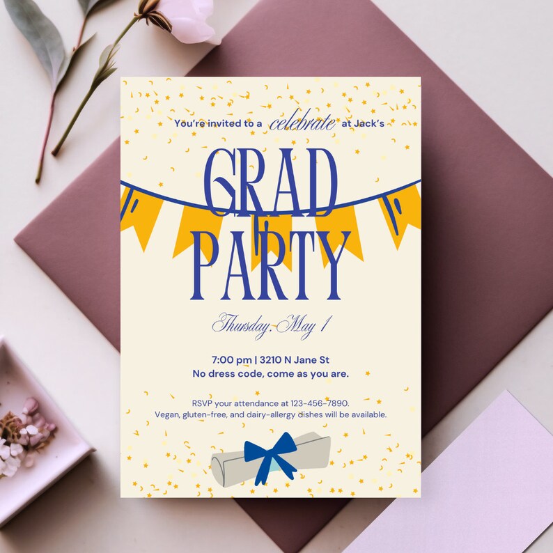 Graduation Invitation 2024 Party Digital Grad Announcement Class of 24 ...