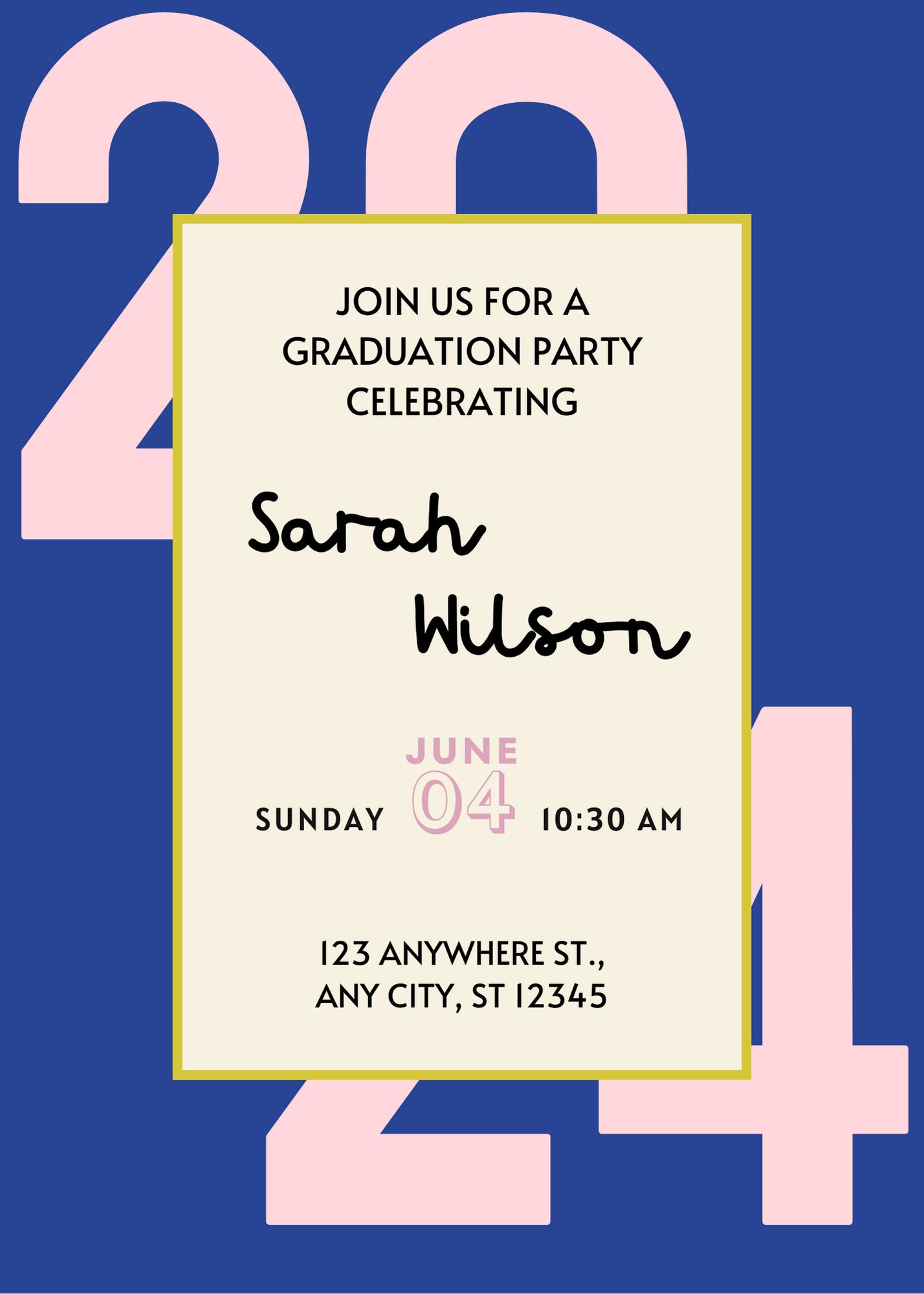 Graduation Announcement Template Invitation 2024 Party Digital Grad ...