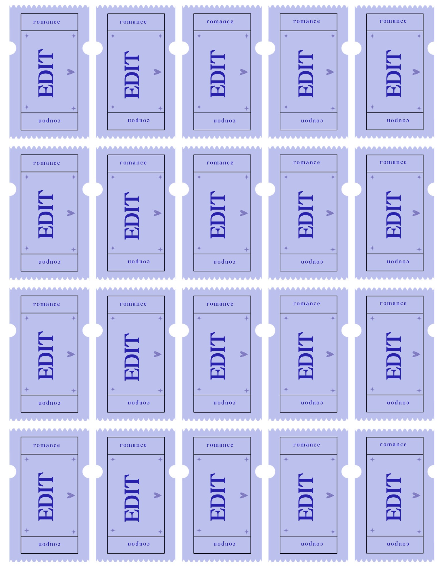 Couple's Date Coupons, Date Night Idea Tickets for Boyfriend Last ...