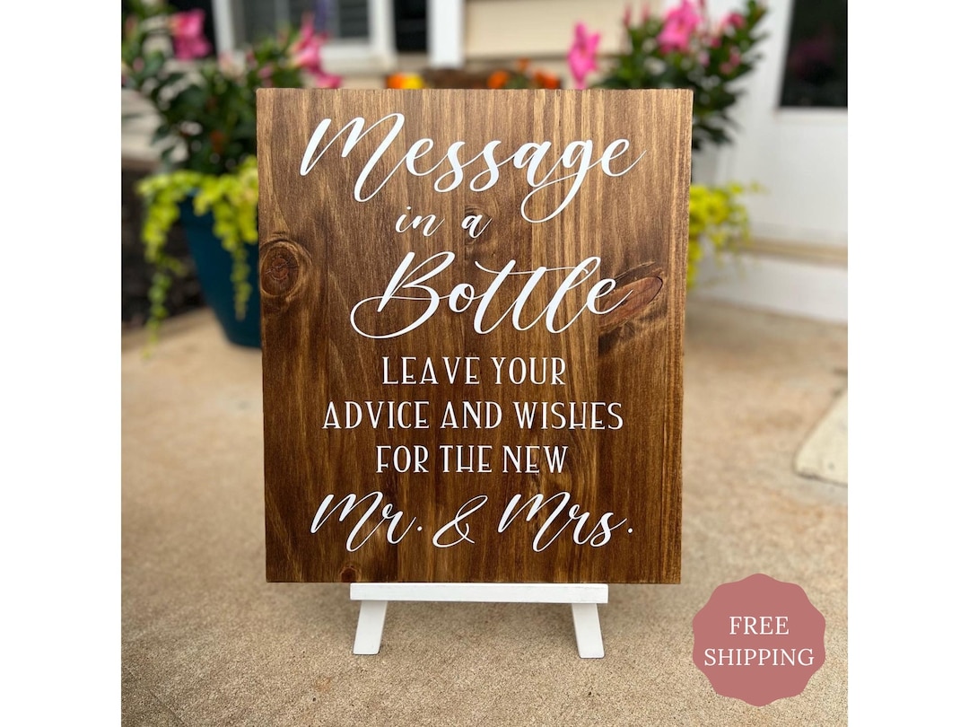Message in a Bottle Wedding Sign | Wedding Advice Sign | Advice and ...