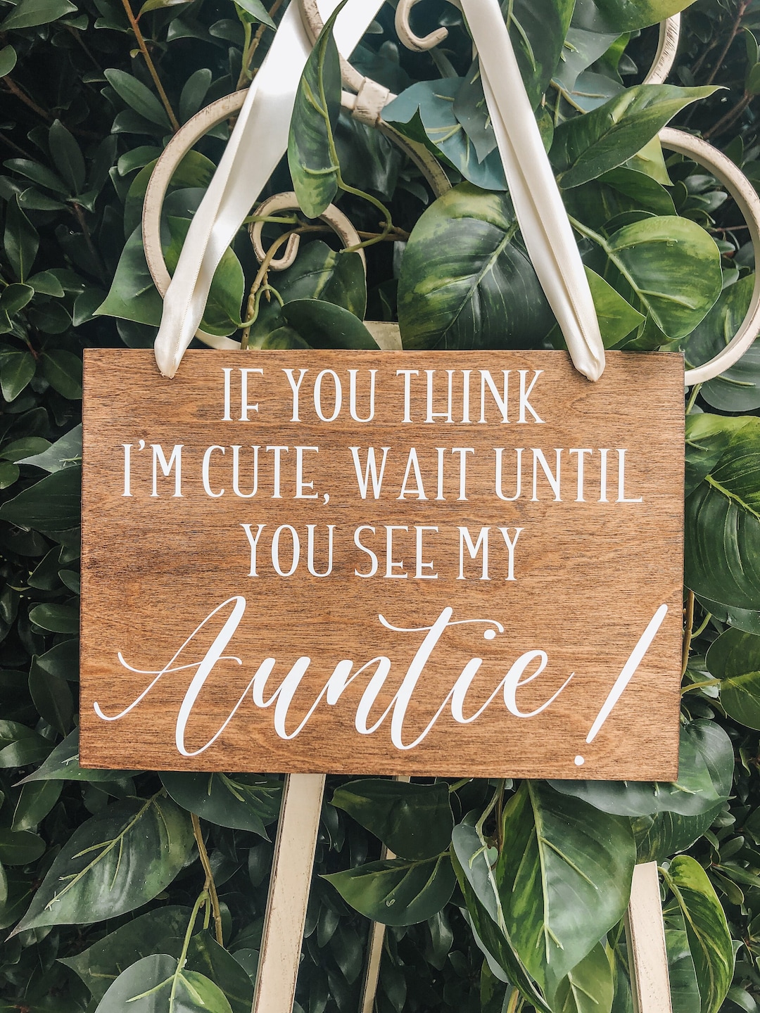 Auntie Wedding Sign: Ring Bearer, Flower Girl Sign - Etsy