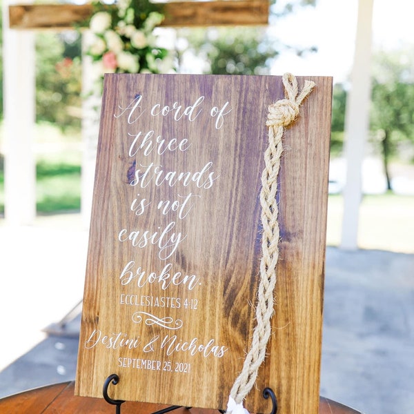 A Cord of Three Strands Wedding Sign - Etsy