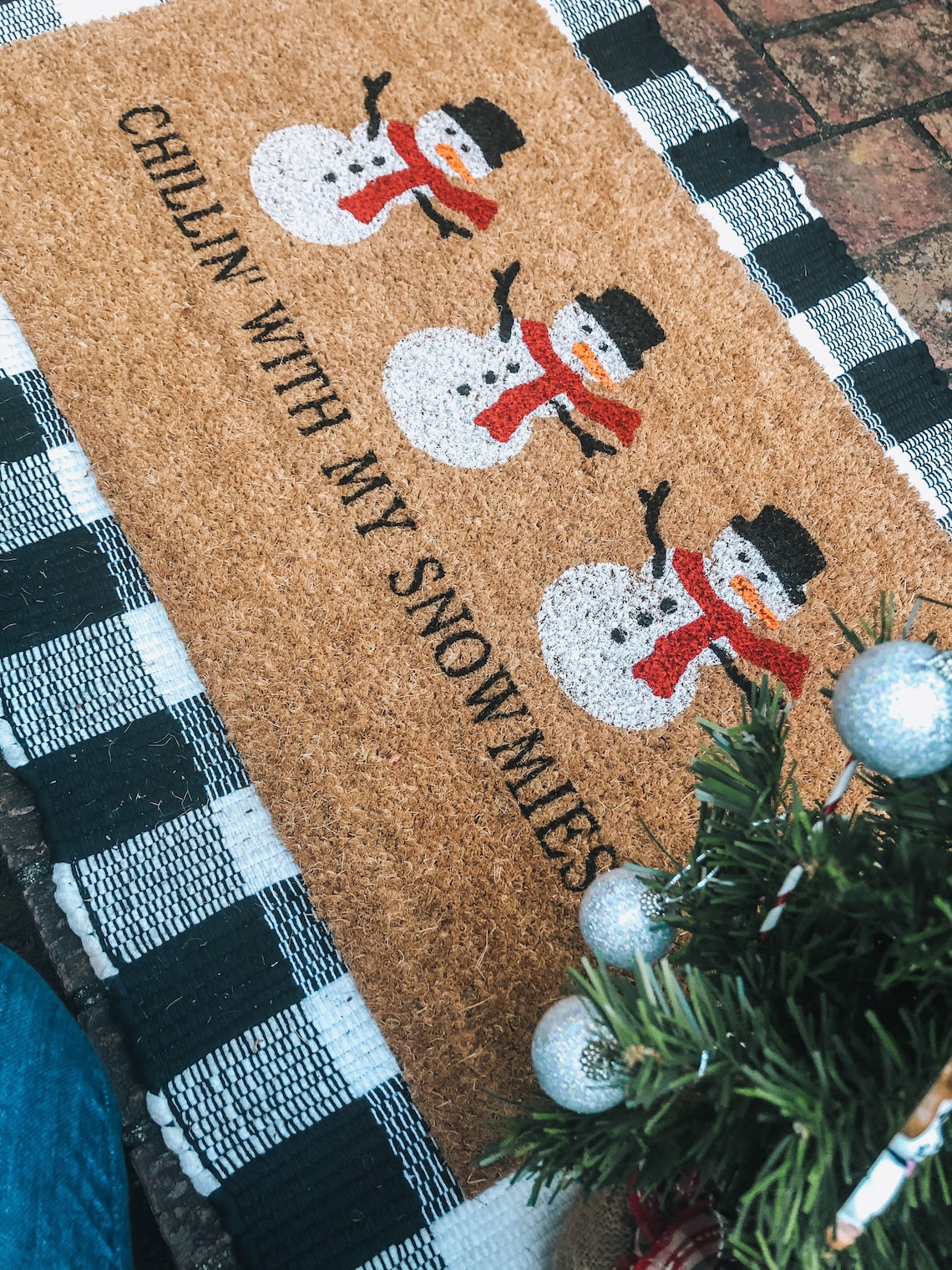 Chillin With My Snowmies Doormat Christmas Doormat funny | Etsy