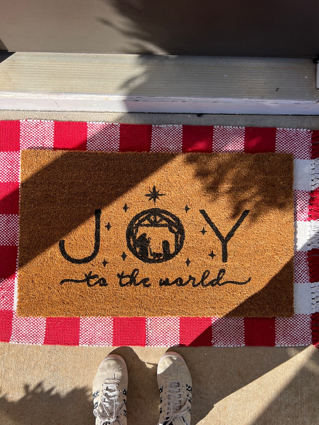 Joy to the World | Christmas Doormat | Christmas Gift | Nativity ...