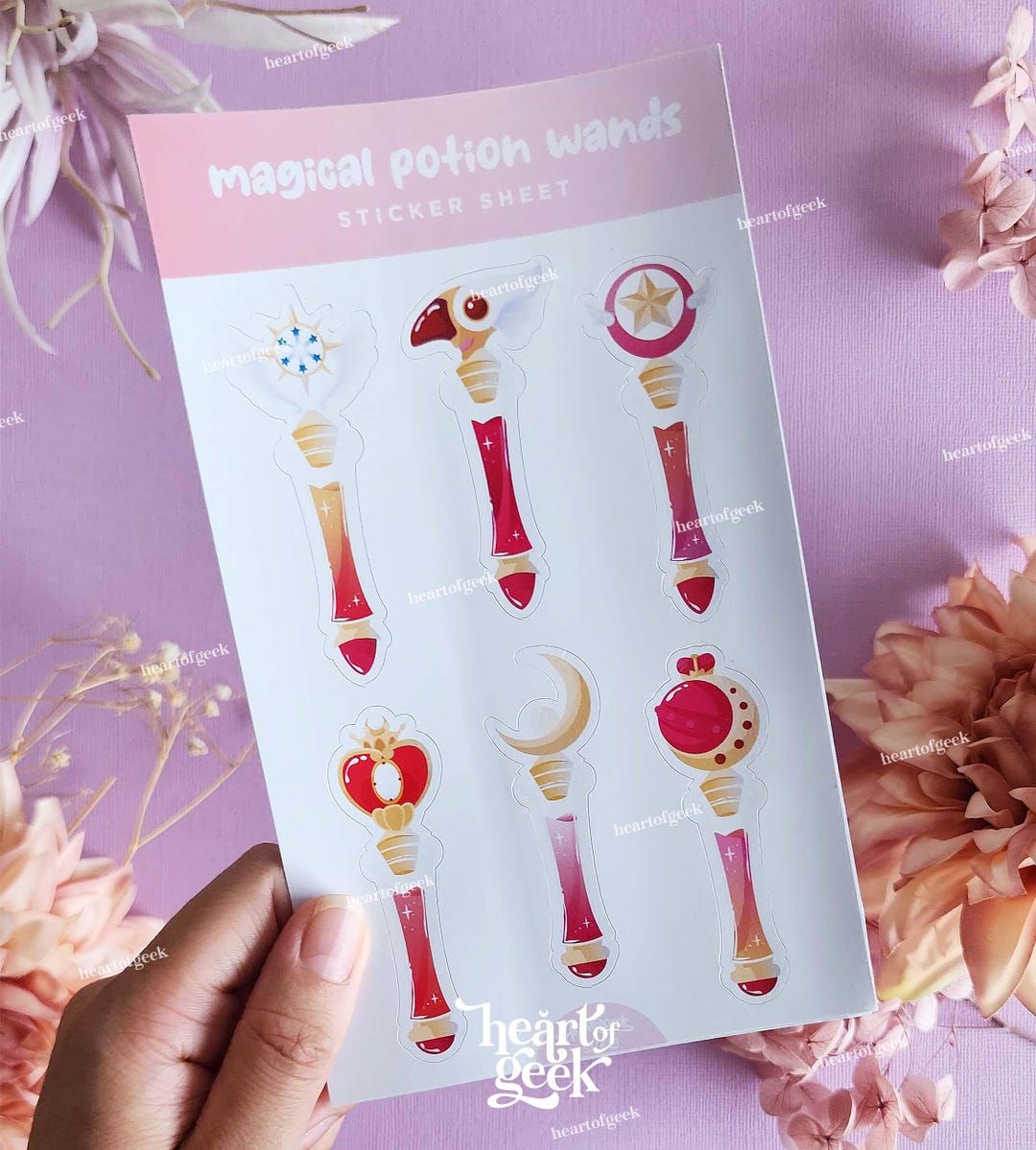 Magical Girl Inspired Potion Wand Sticker Sheet | Kawaii Decals for ...
