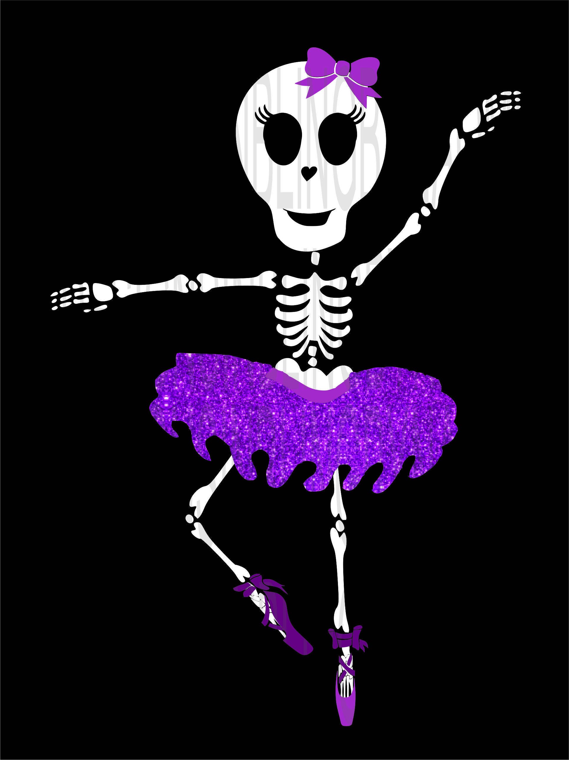Ballerina Skeleton with bow DIGITAL DOWNLOAD | Etsy
