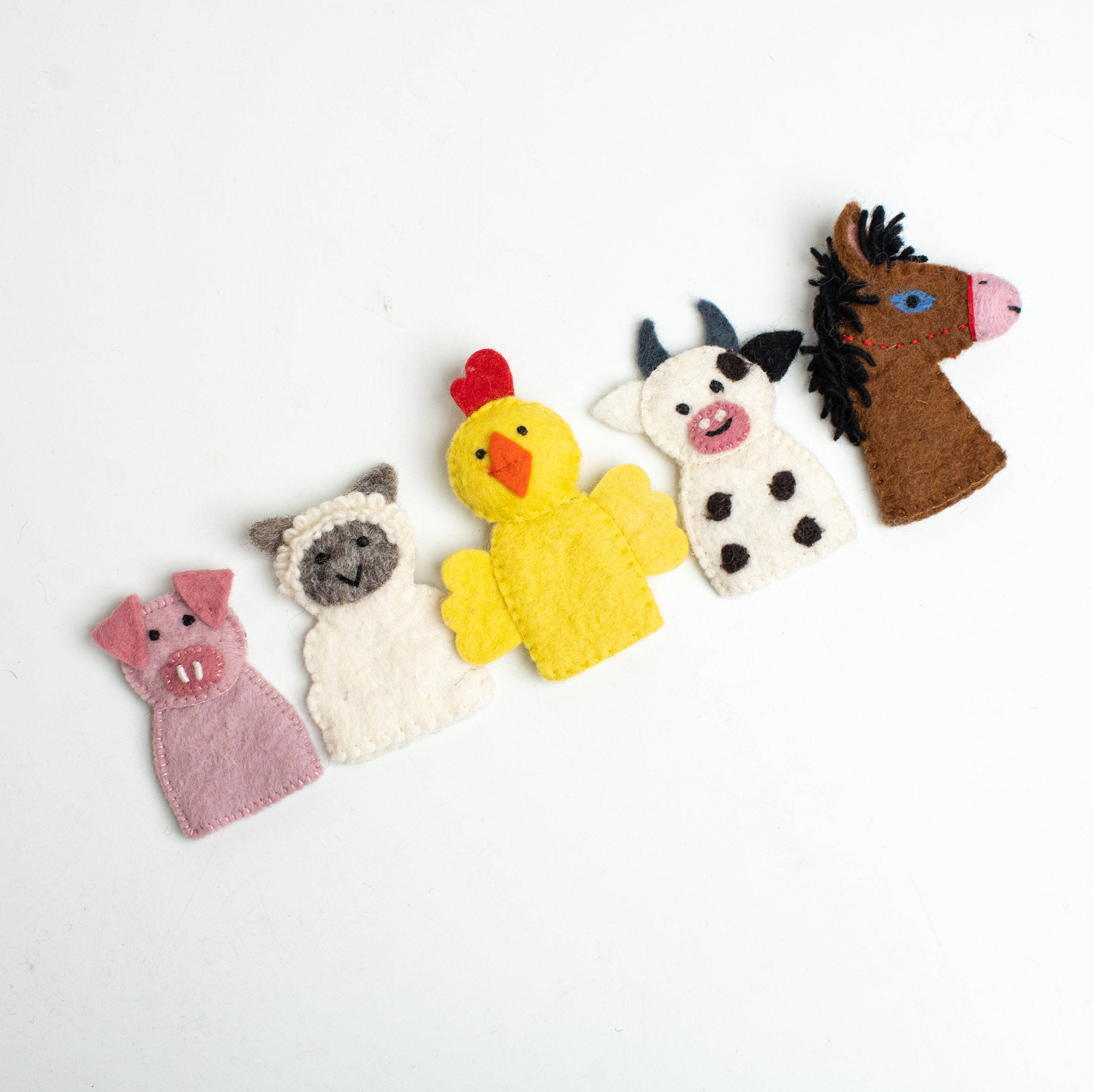 Handmade Felt Farm Animal Finger Puppet Cow Chicken Horse - Etsy