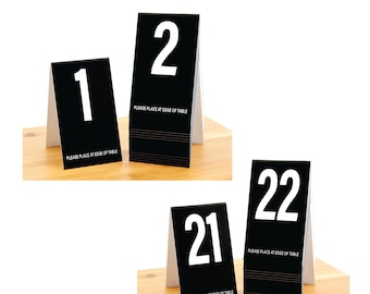 Plastic Table Numbers 1-100, Black W/white, Tent Style Numbers, Free ...