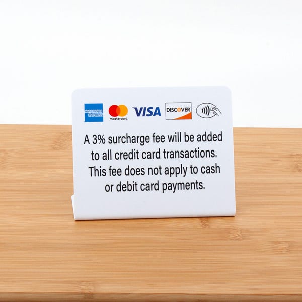 3% Credit Card Fee Sign - Etsy