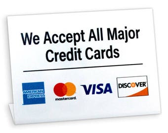 We Accept Credit Cards Sign - Etsy