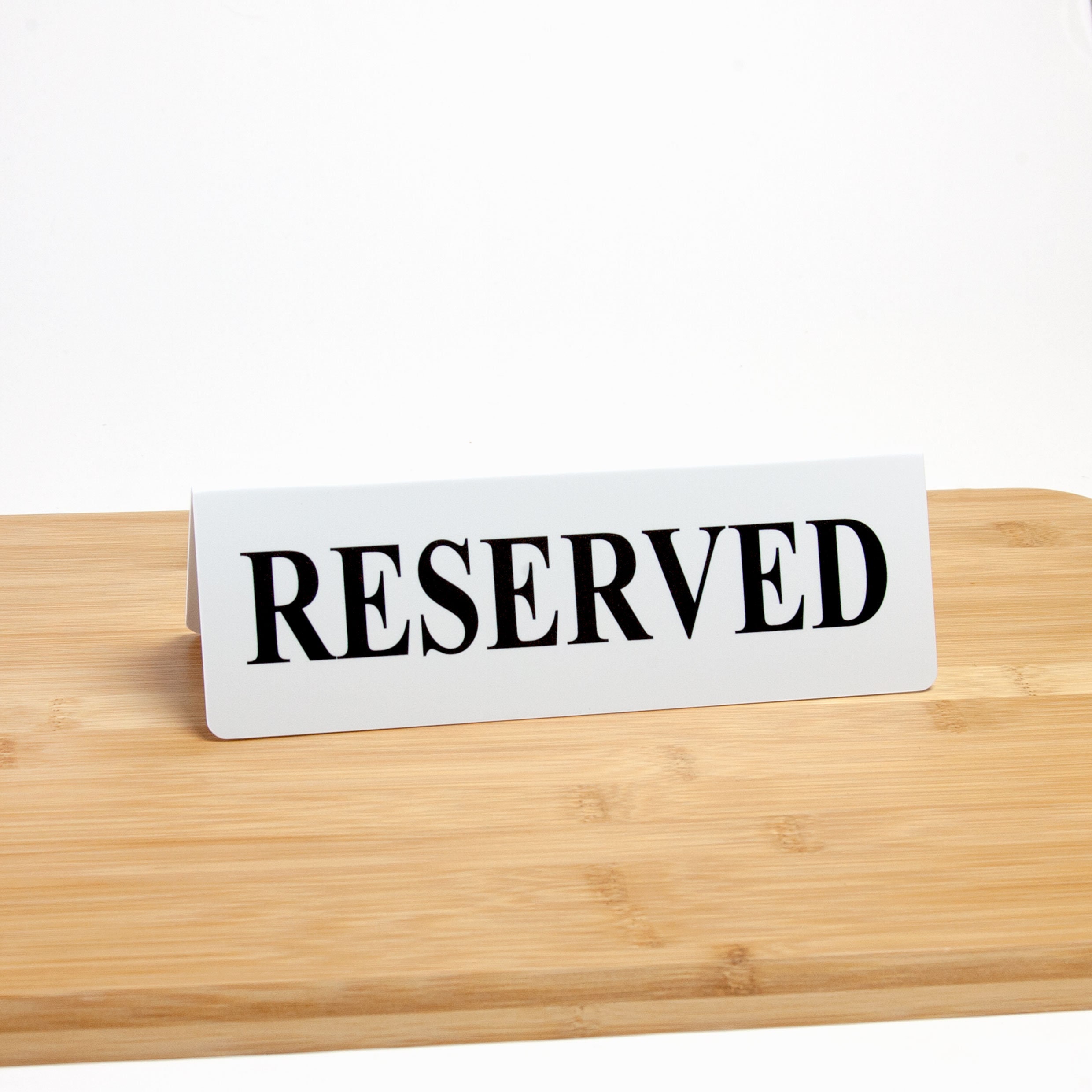 RESERVED Table Signs, 15 Pack Tent Style Plastic Signs, White W/red ...