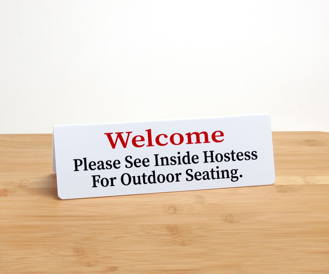 8pk Restaurant Patio Seating Signs See Hostess, Plastic Tent Style ...