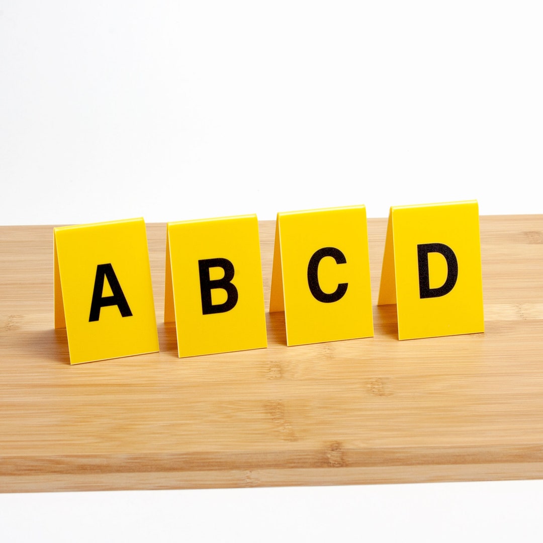 Crime/evidence Mini Alphabet Markers, 2" X 3", Yellow Tent Style ...