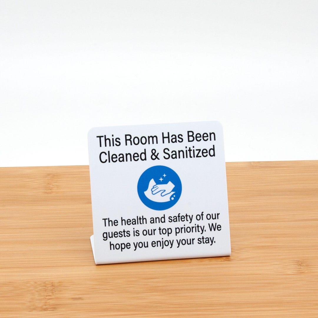 9pk This Room Has Been Cleaned & Sanitized Signs, Plastic, Free ...