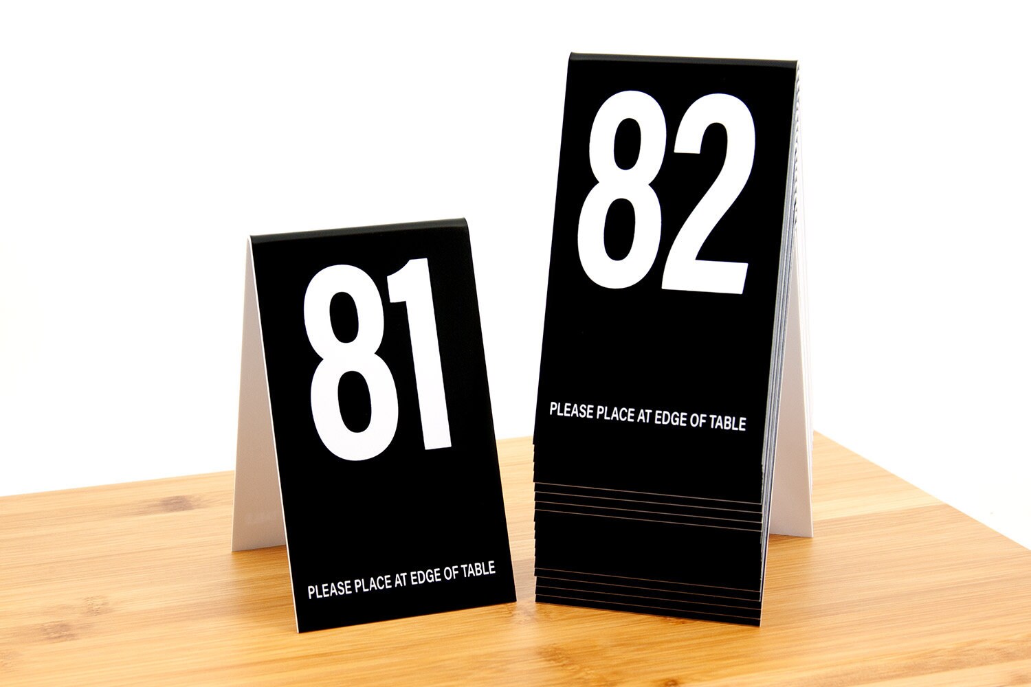 Plastic Table Numbers 1-100, Black W/white, Tent Style Numbers, Free ...