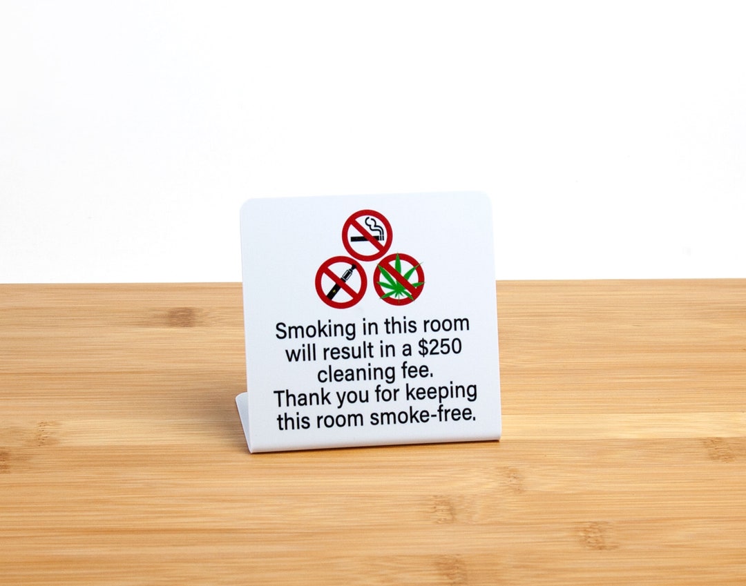 54pk Multi-symbol, No Smoking Room Signs, W/ Cleaning Fee, Plastic ...