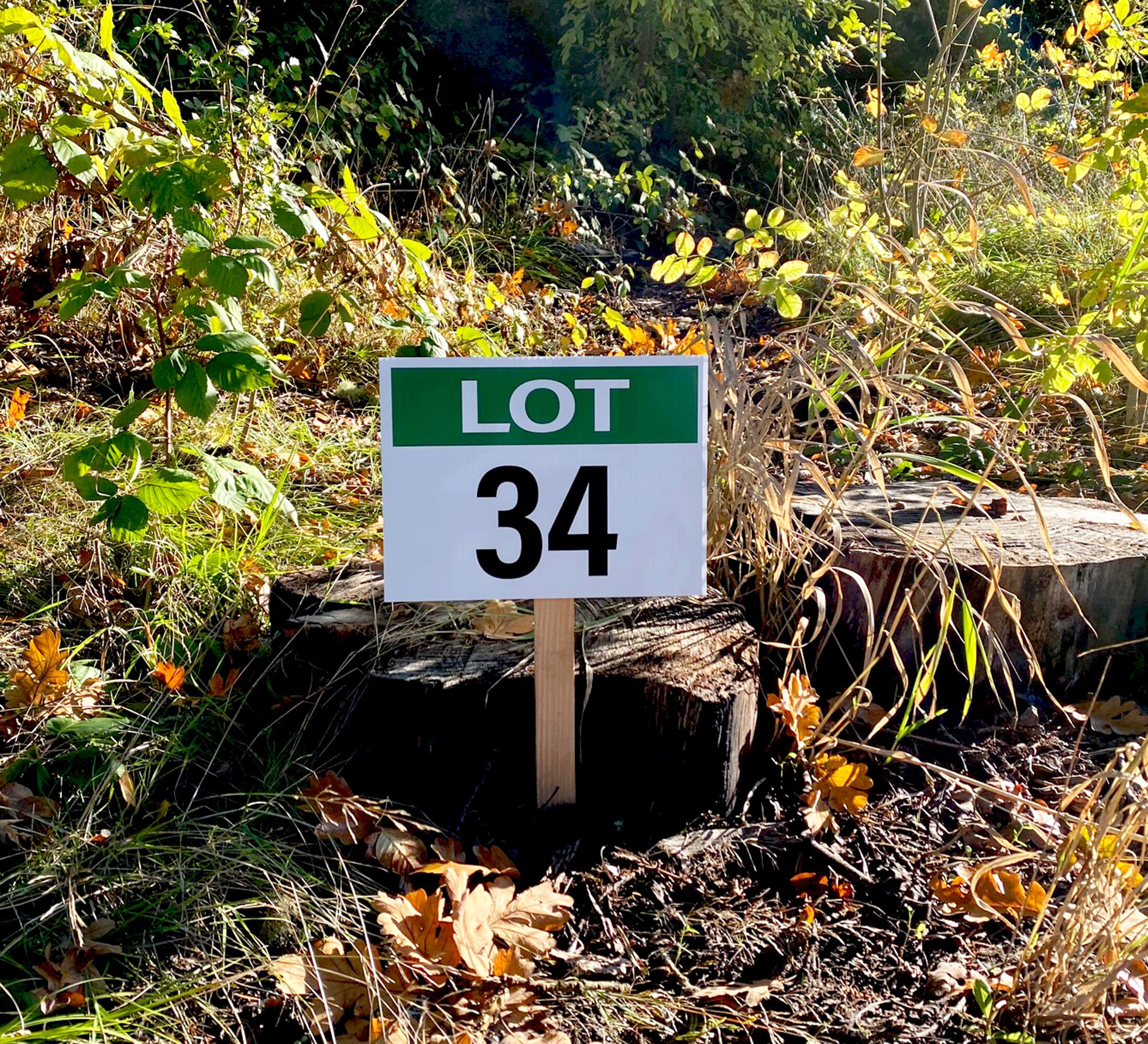 12pk Real Estate Lot Signs, Green W/ Black Numbers, Lot Markers for ...
