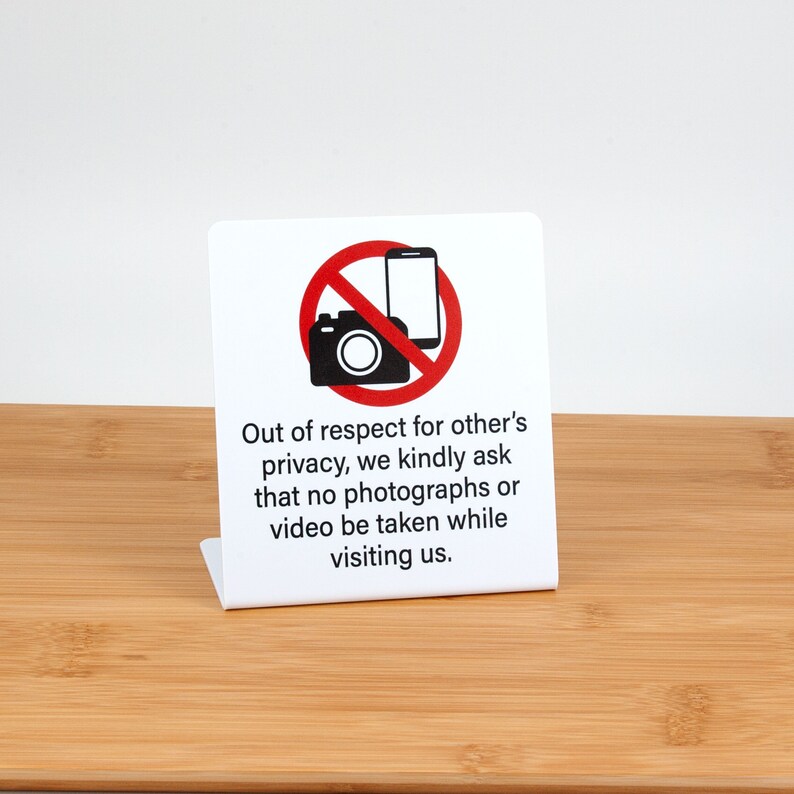 3pk Privacy Signs, No Photographs or Video, Plastic L Style, Free ...