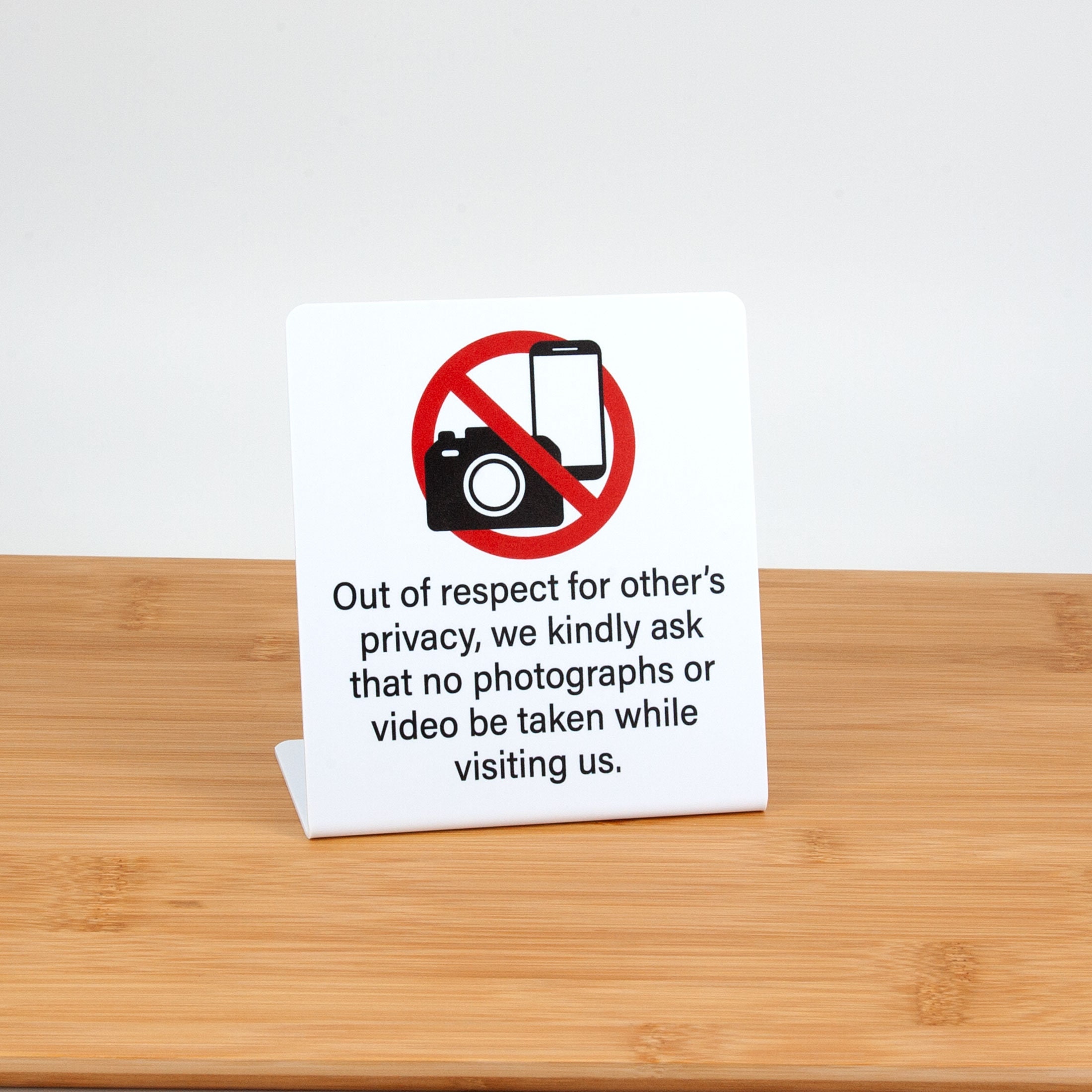 3pk Privacy Signs, No Photographs or Video, Plastic L Style, Free ...