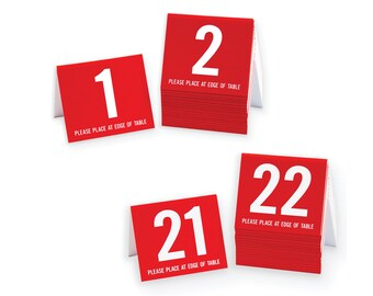 Plastic Table Numbers 1-100, Black W/white, Tent Style Numbers, Free ...