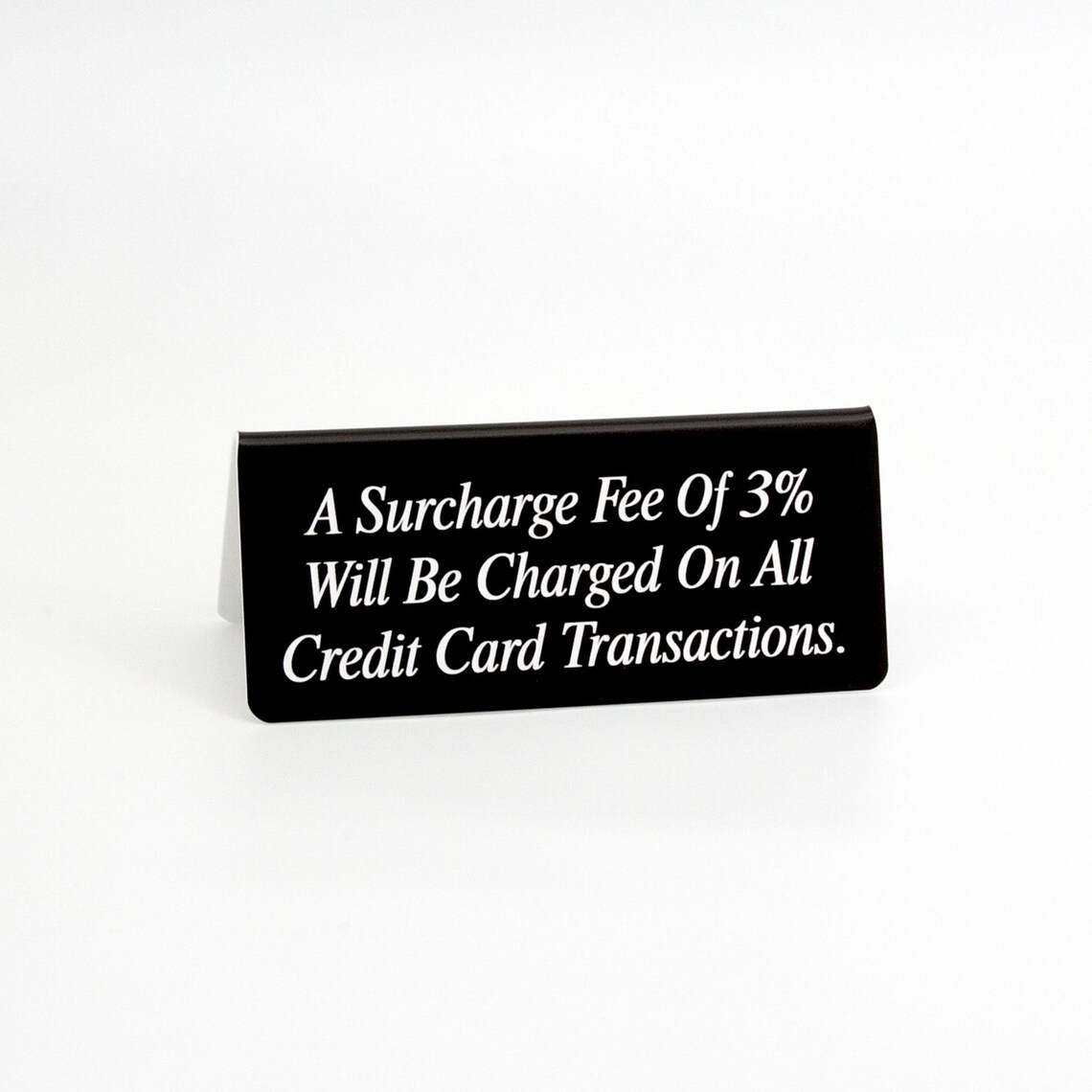 2pk Payment Signs W/ Surcharge Fee, Engraved Tent Style, Free Shipping ...