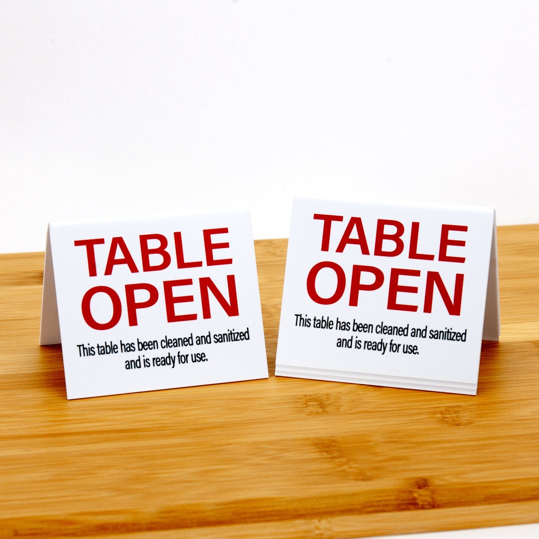 Table Open Signs, Tent Style Plastic Signs, 20pk, Free Shipping - Etsy