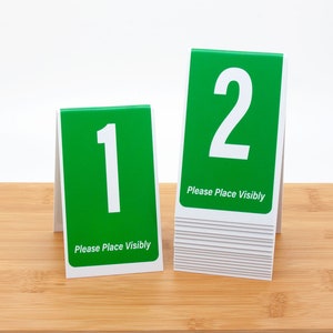 Plastic Table Numbers 1-100, Tent Style, Choose Color W/white Number ...