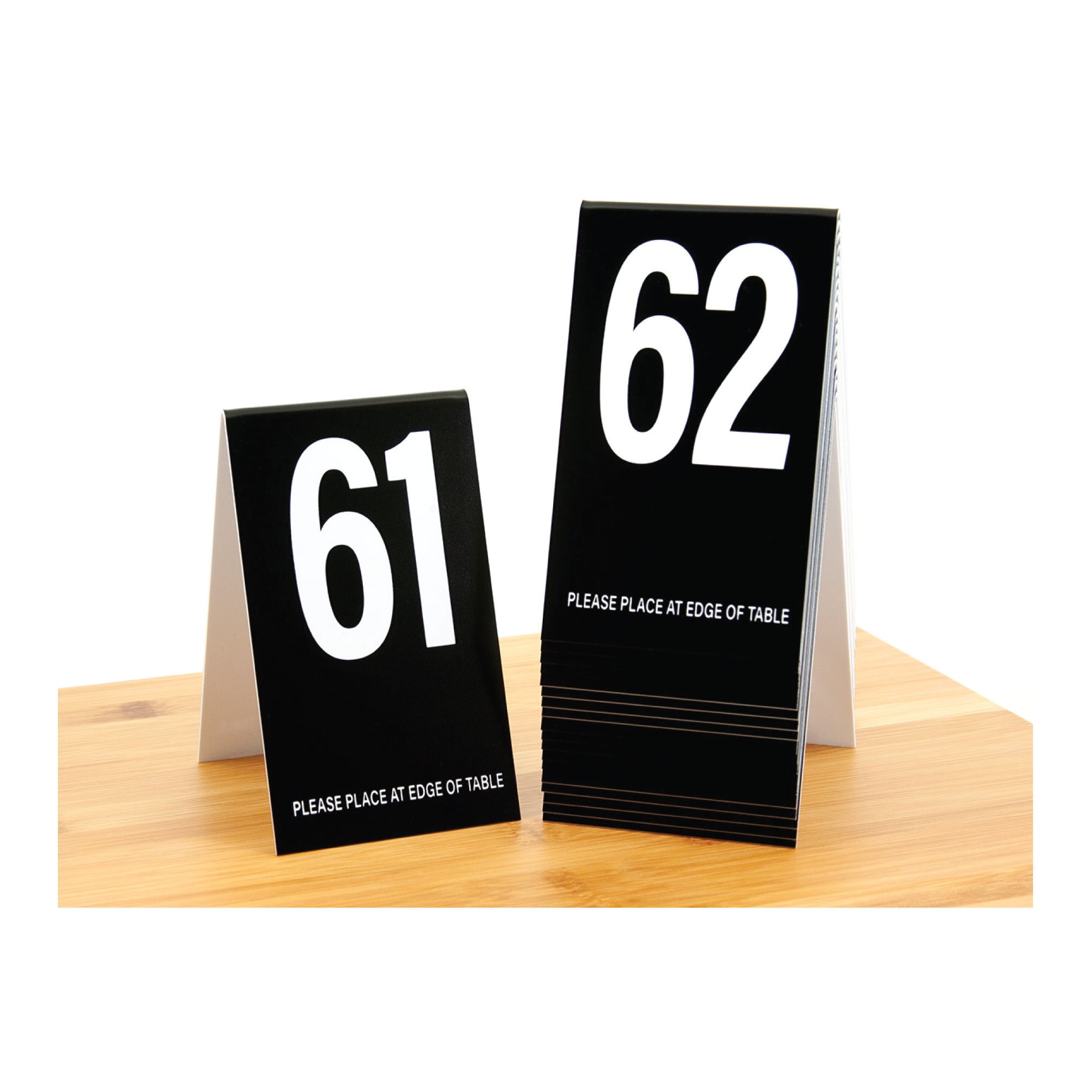 Plastic Table Numbers 1-100, Black W/white, Tent Style Numbers, Free ...