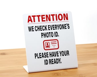 Photo Id Required Sign - Etsy