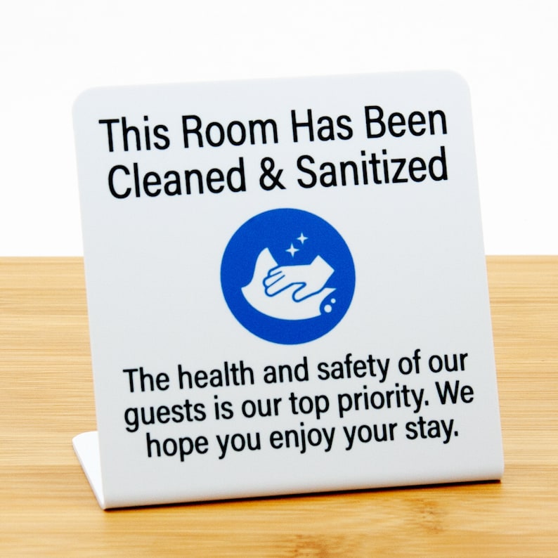 This Room Has Been Cleaned & Sanitized Signs Plastic 36pk | Etsy