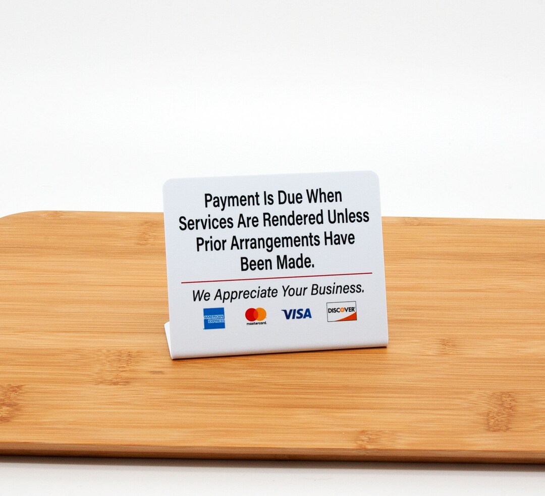 3pk Payment is Due Signs, L Style Counter Sign, Free Shipping - Etsy