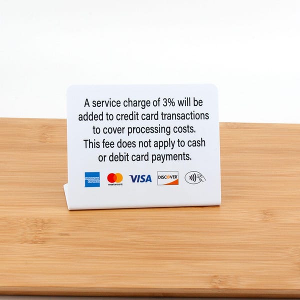 Credit Card Surcharge Sign - Etsy