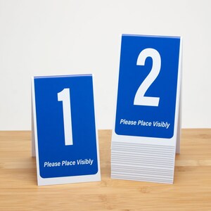 Plastic Table Numbers 1-100, Tent Style, Choose Color W/white Number ...