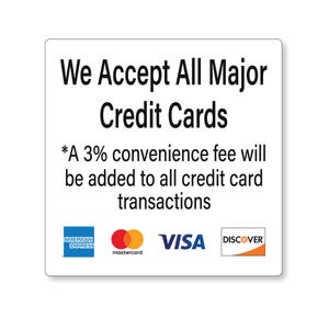 3% Credit Card Fee Sign - Etsy